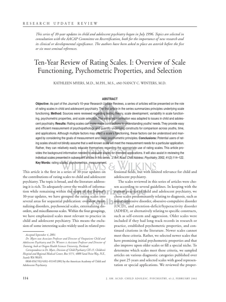 Overview of Rating Scales in Psychiatry | PDF | Validity (Statistics ...
