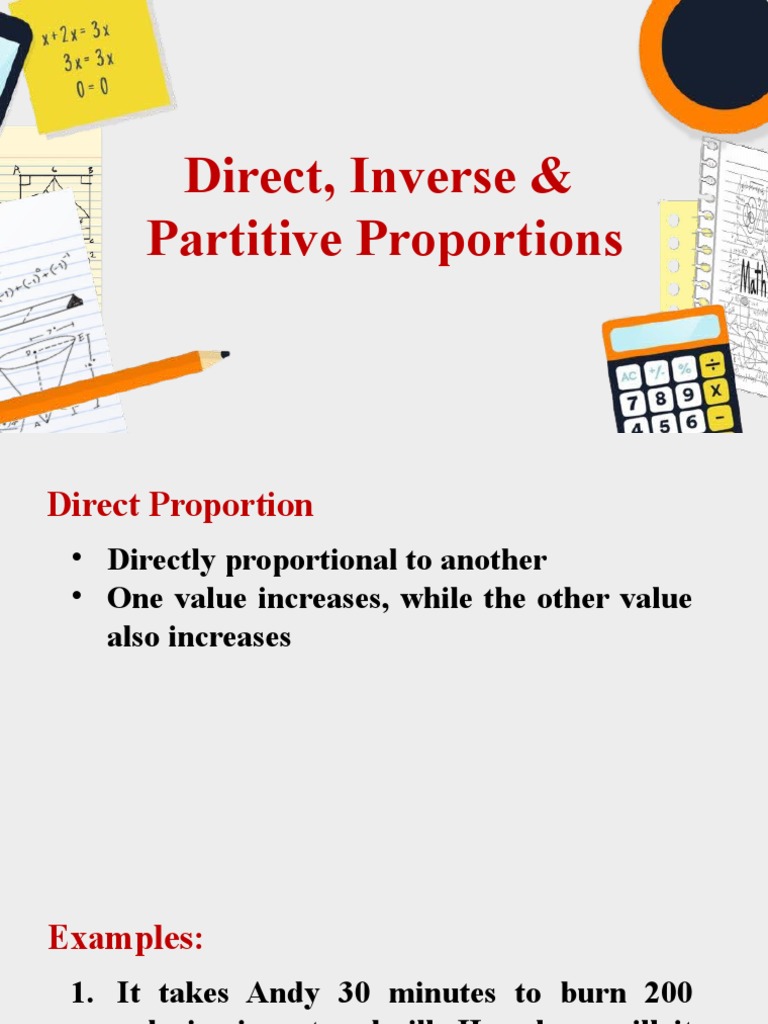 Direct, Inverse and Partitive Proportions | PDF
