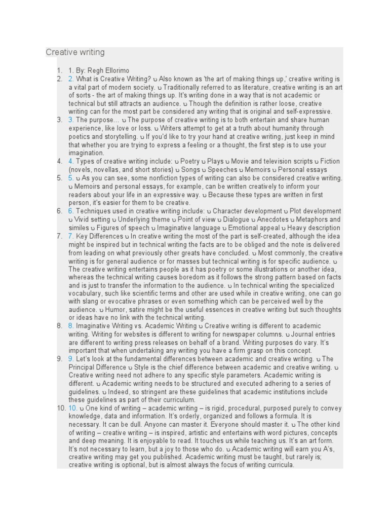 Creative Writing | PDF