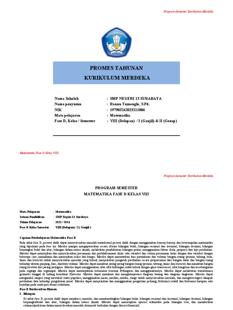 Promes Kurikulum Merdeka | PDF