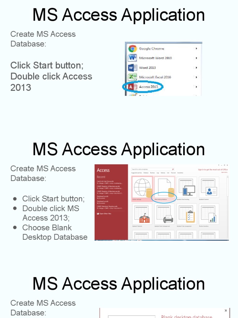 MS Access Application | PDF | Computers MS Access Application | PDF | Computers