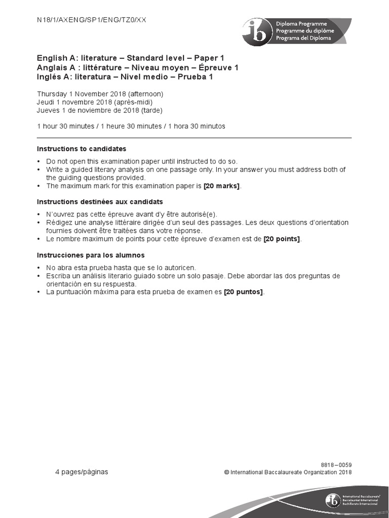 English A Literature Paper 1 SL | PDF