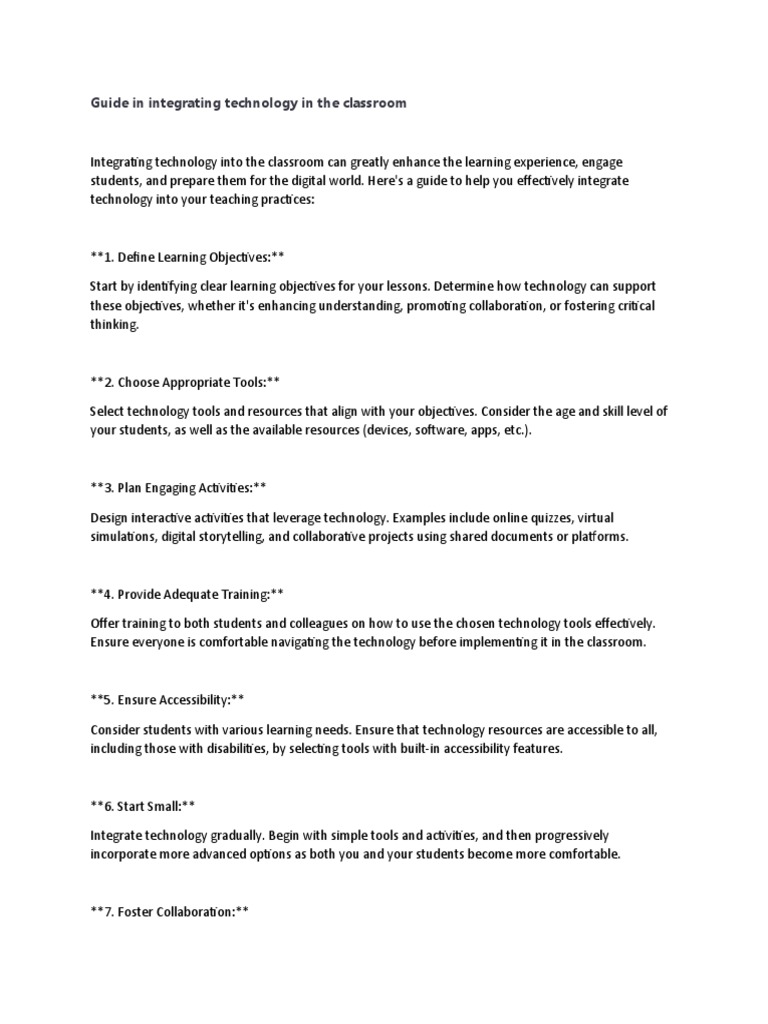 Guide in Integrating Technology in The Classroom | PDF | Multimedia ... Guide in Integrating Technology in The Classroom | PDF | Multimedia ...