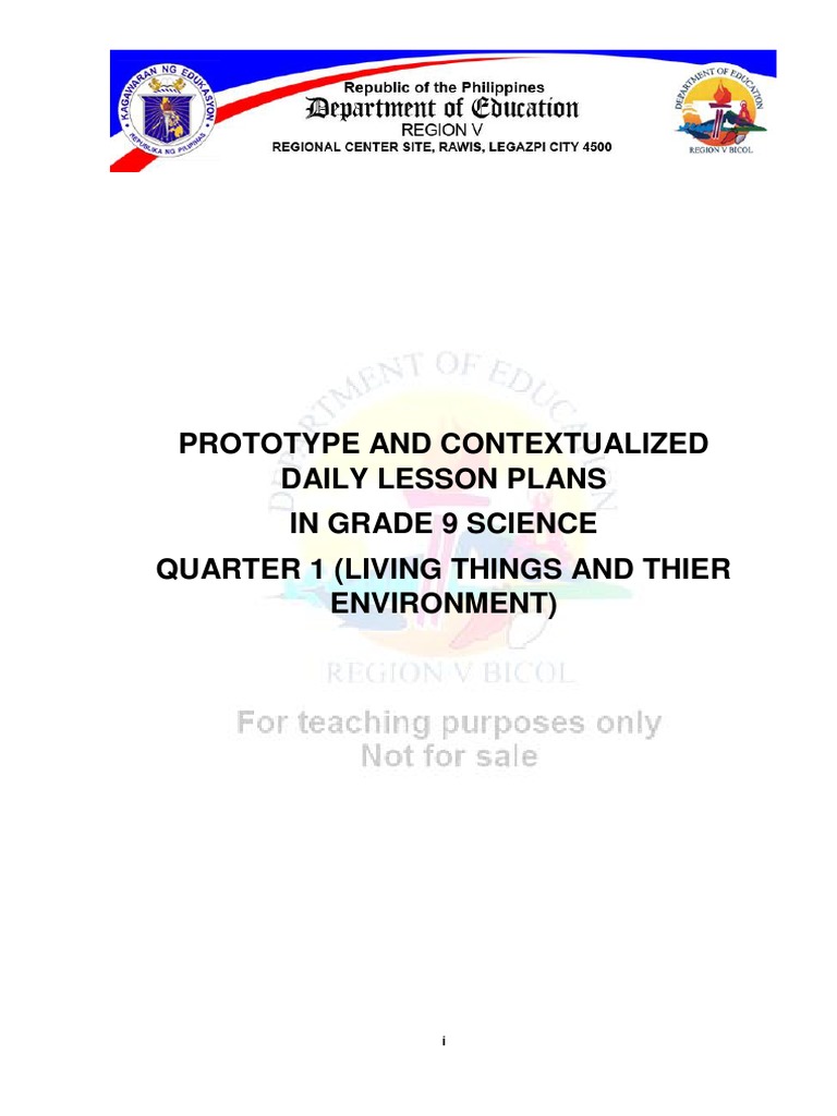 g9 Science Prototype DLP Quarter 1 | PDF
