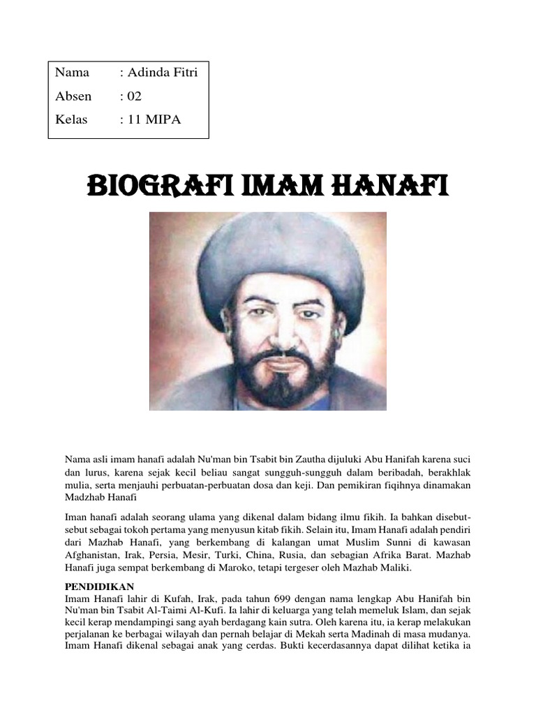 Biografi Imam Hanafi | PDF Biografi Imam Hanafi | PDF