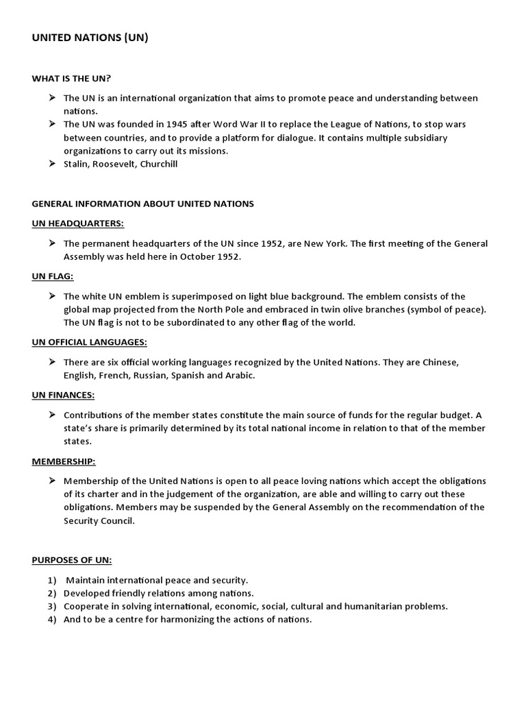 United Nations | PDF | United Nations | International Relations