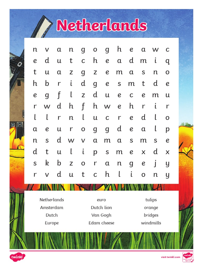 The Netherlands Word Search | PDF