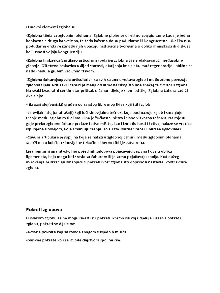 Pokreti Zglobova | PDF