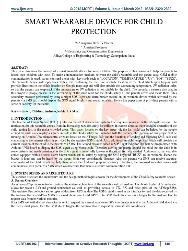 Smart Wearable Device | PDF | Arduino | Global Positioning System