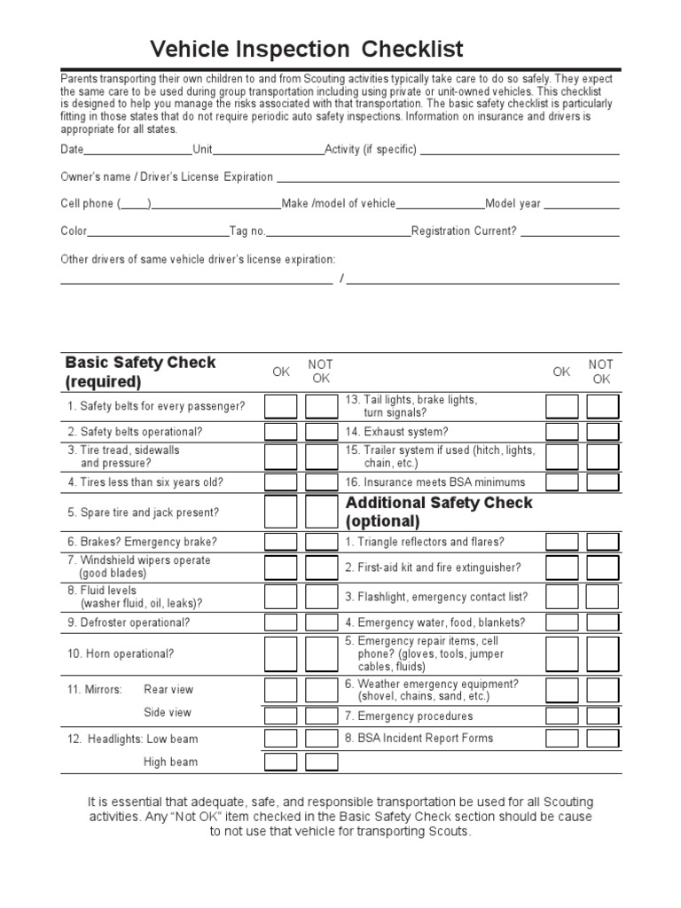 Vehicle Checklist 07 | PDF | Vehicles | Tire