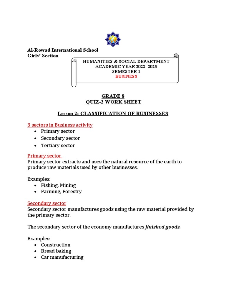 Grade 8 Quiz 2 - Work Sheet | PDF