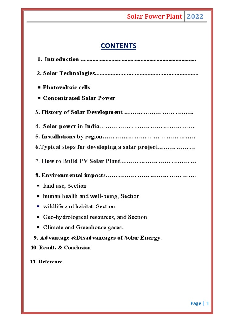 Solar Power Plant Overview 2022 | PDF | Solar Power | Photovoltaics