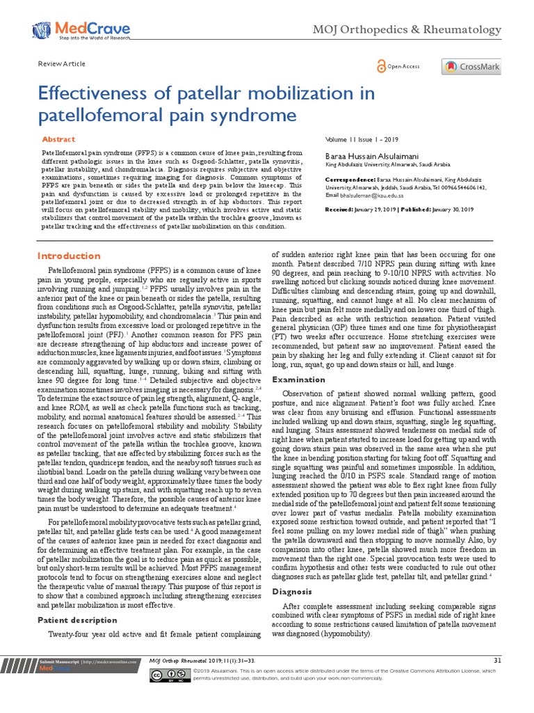 Patellar Mobilization | PDF