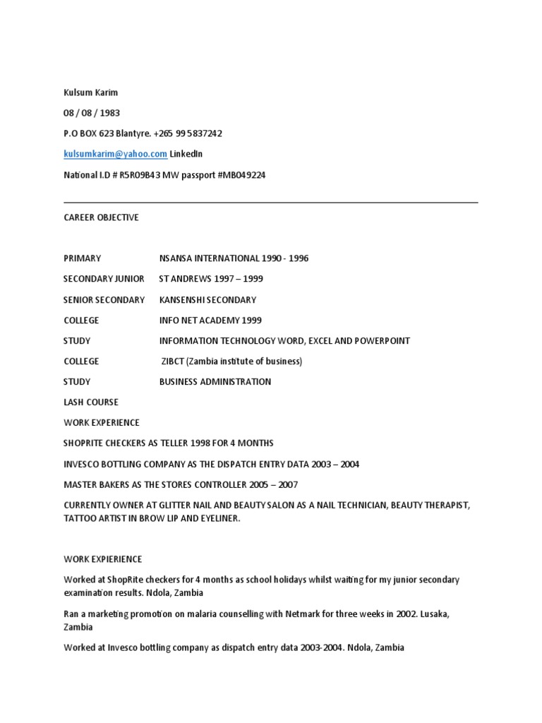 Kulsum Karim: Career Overview and Skills | PDF