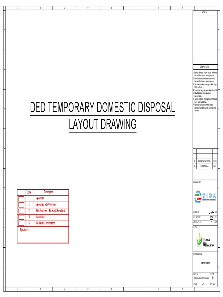 P.23006-ZIRA-STR-DWG-009 - DED Temporary Domestic Disposal Layout Drawing | PDF