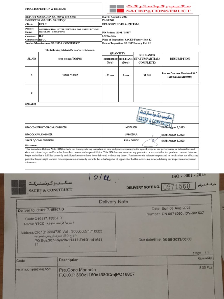 SACEP - RTCC - Delivery #0971560-13 | PDF