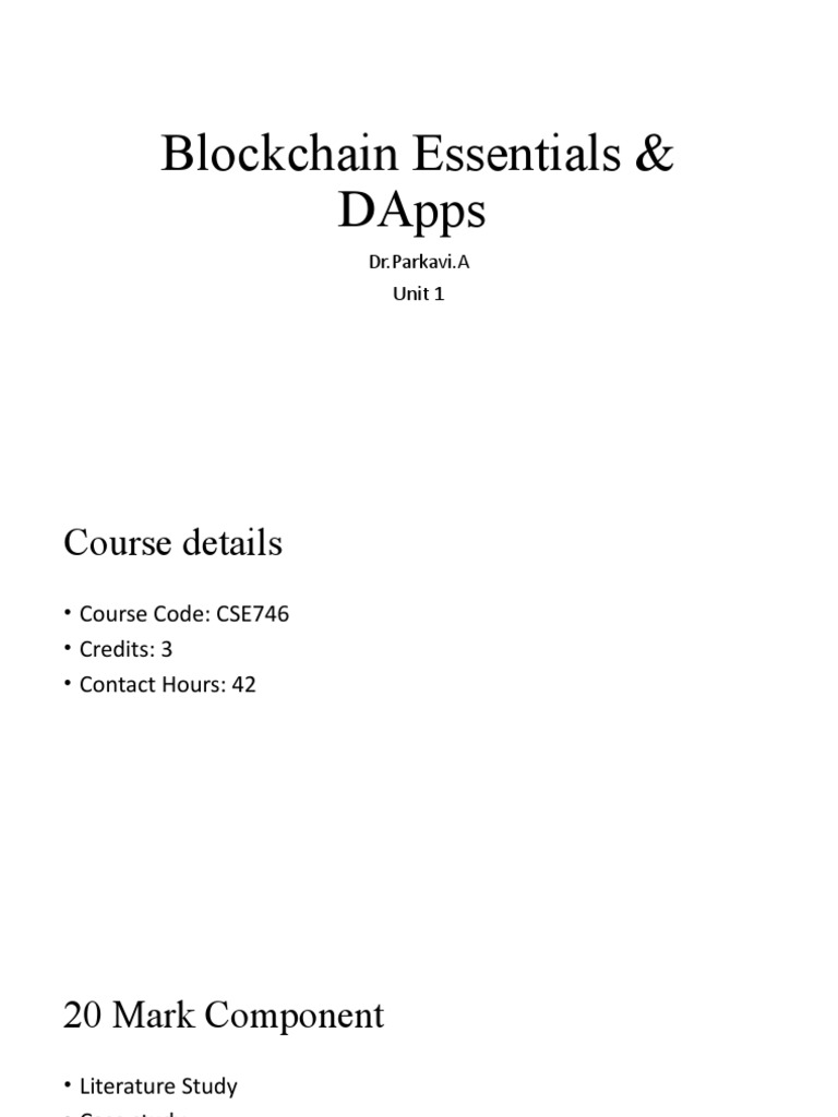 Blockchain Essentials Course Overview | PDF | Cryptocurrency | Bitcoin