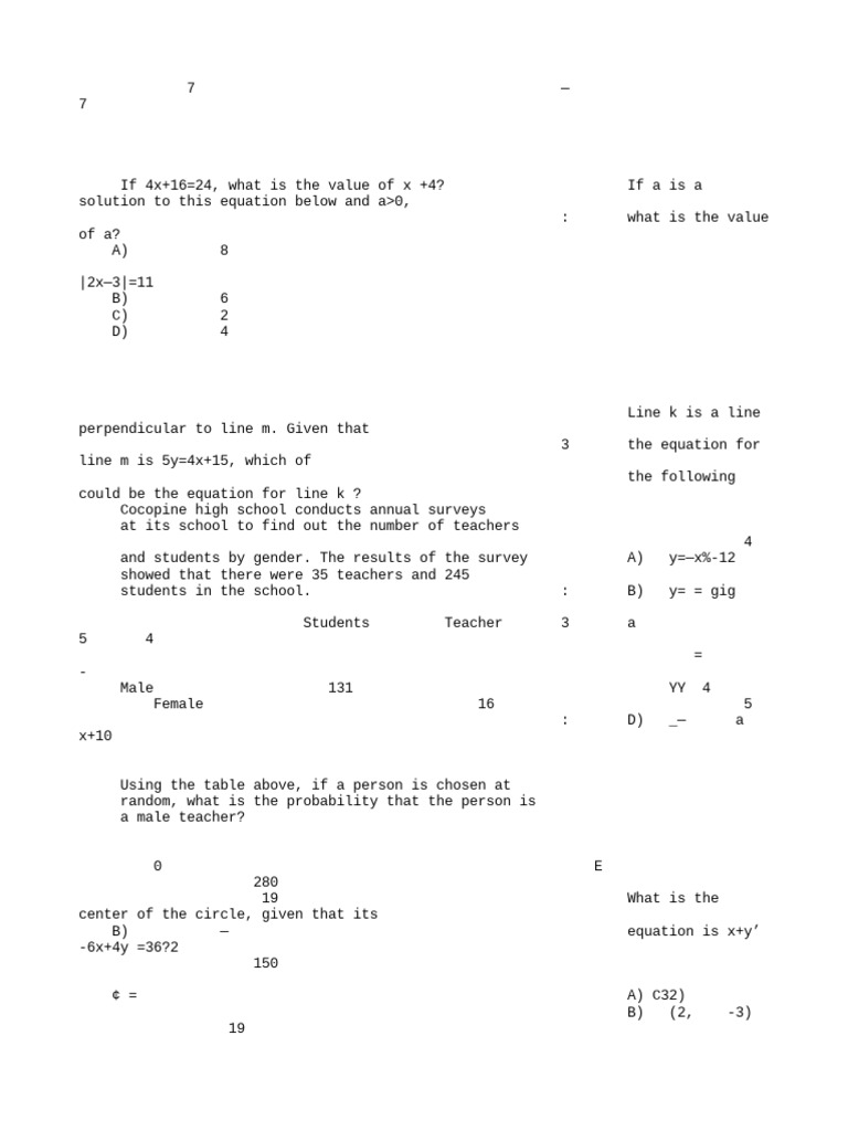 Dsat Math (Ocr TXT) or Is It? | Download Free PDF | Equations | Elementary Mathematics