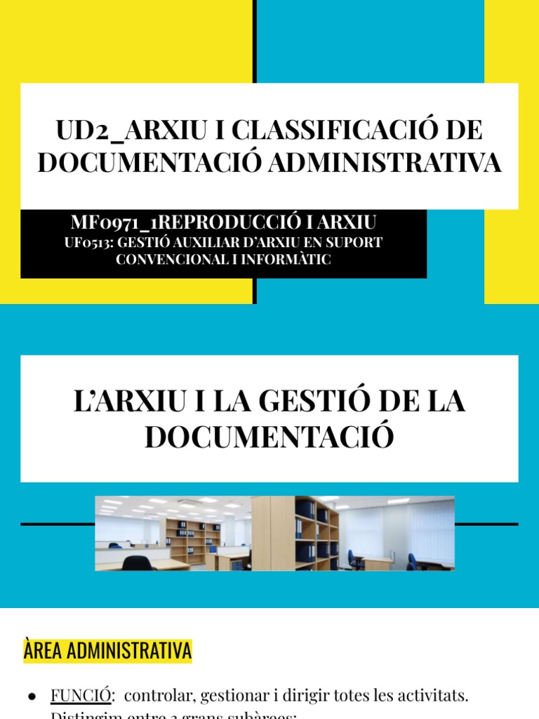 Ud2 - Arxiu I Classificació de Documentació Administrativa | PDF