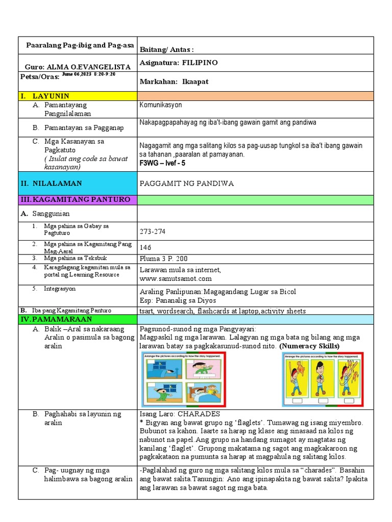 Cot - DLP - Filipino 3 Filipino 3 | PDF Cot - DLP - Filipino 3 Filipino 3 | PDF
