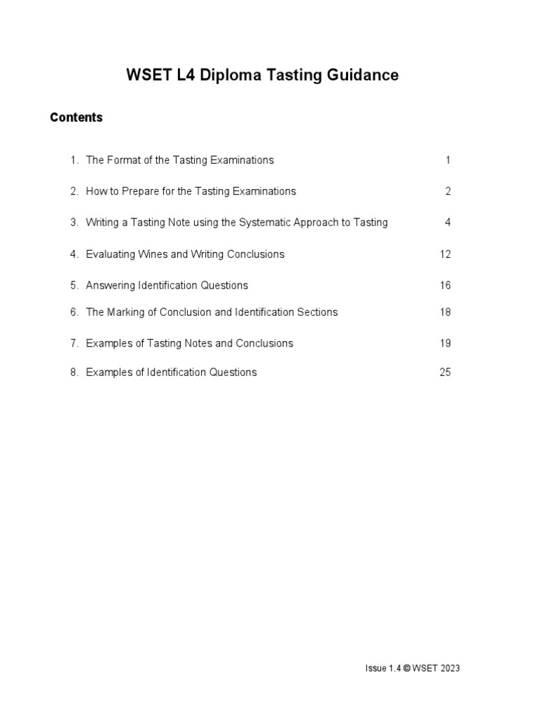 WSET L4Wines TastingGuidance August2023 | PDF | Aroma Of Wine ...