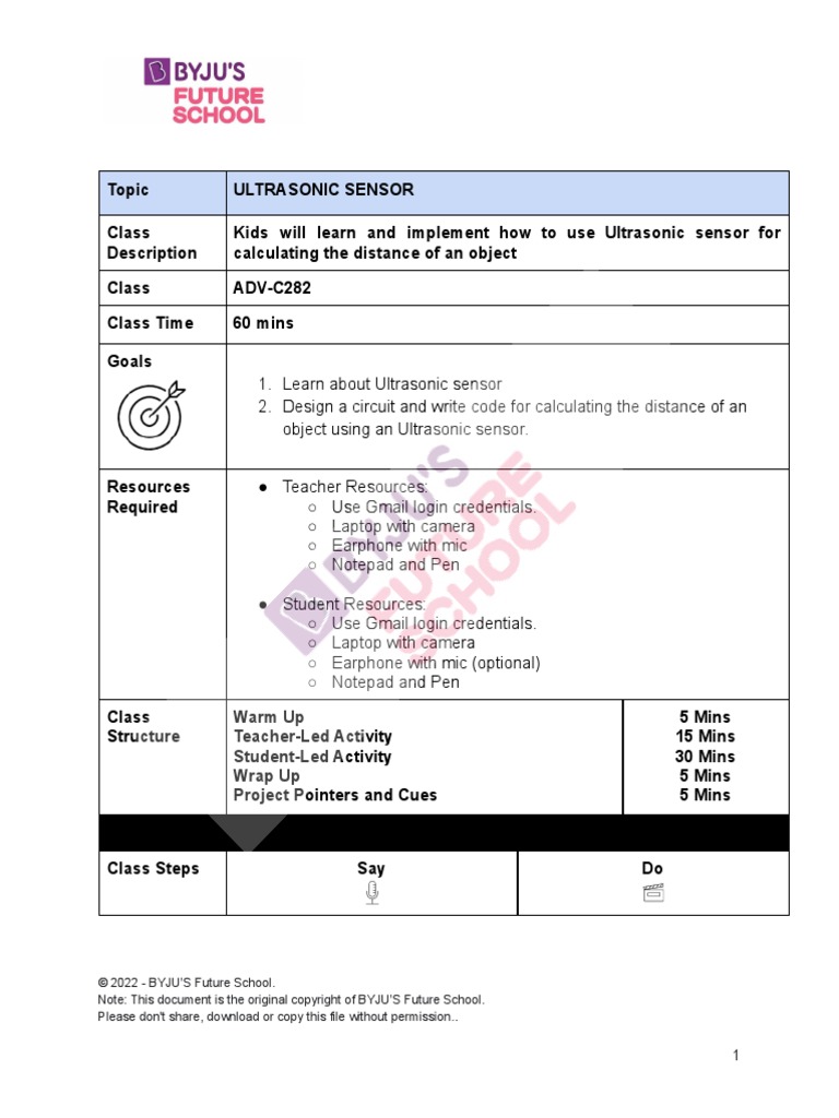 © 2022 - BYJU'S Future School. Please Don't Share, Download or Copy This File Without Permission ...
