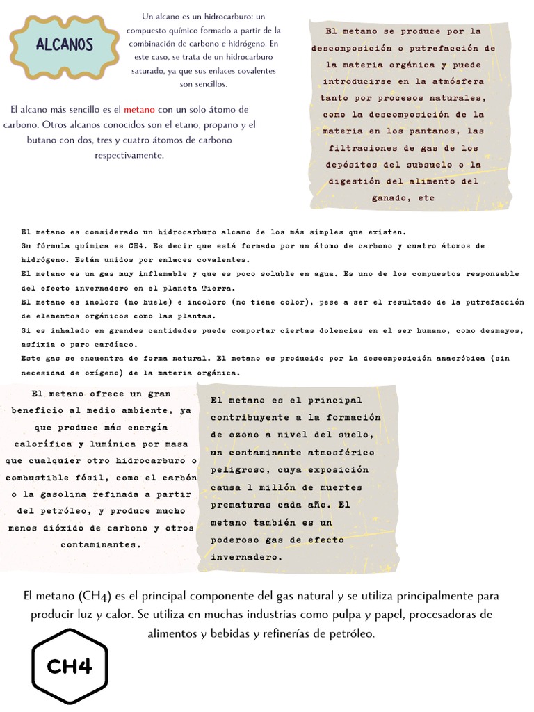 Ejemplos de Metano en la Cotidianidad | PDF | Metano | Hidrocarburos