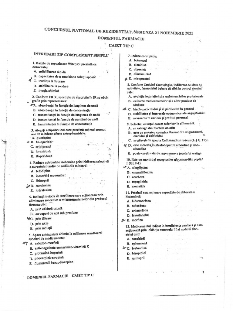 Grile 2021-2022 | PDF