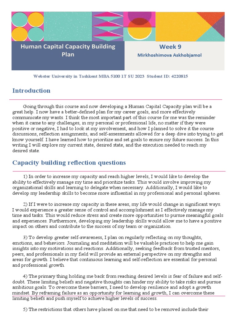 Human Capital Capacity Building Plan | PDF