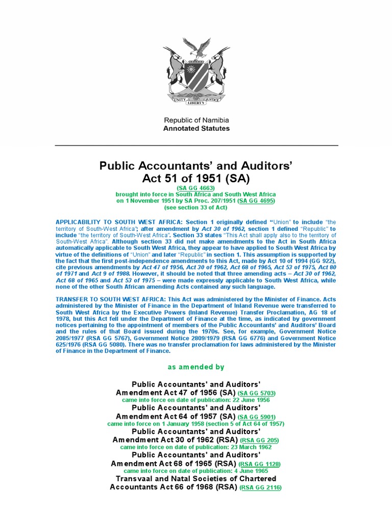 Public Accountants' Act 1951 Overview | PDF | Accountant | Audit