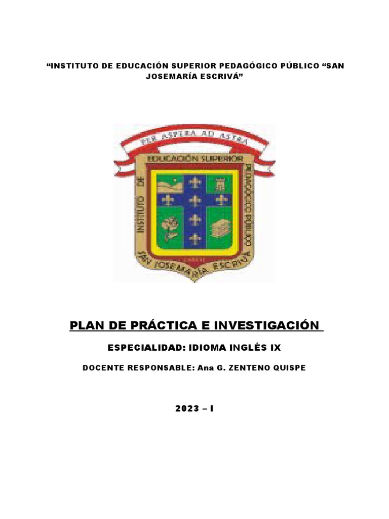 Plan de Practica 2023-I | PDF