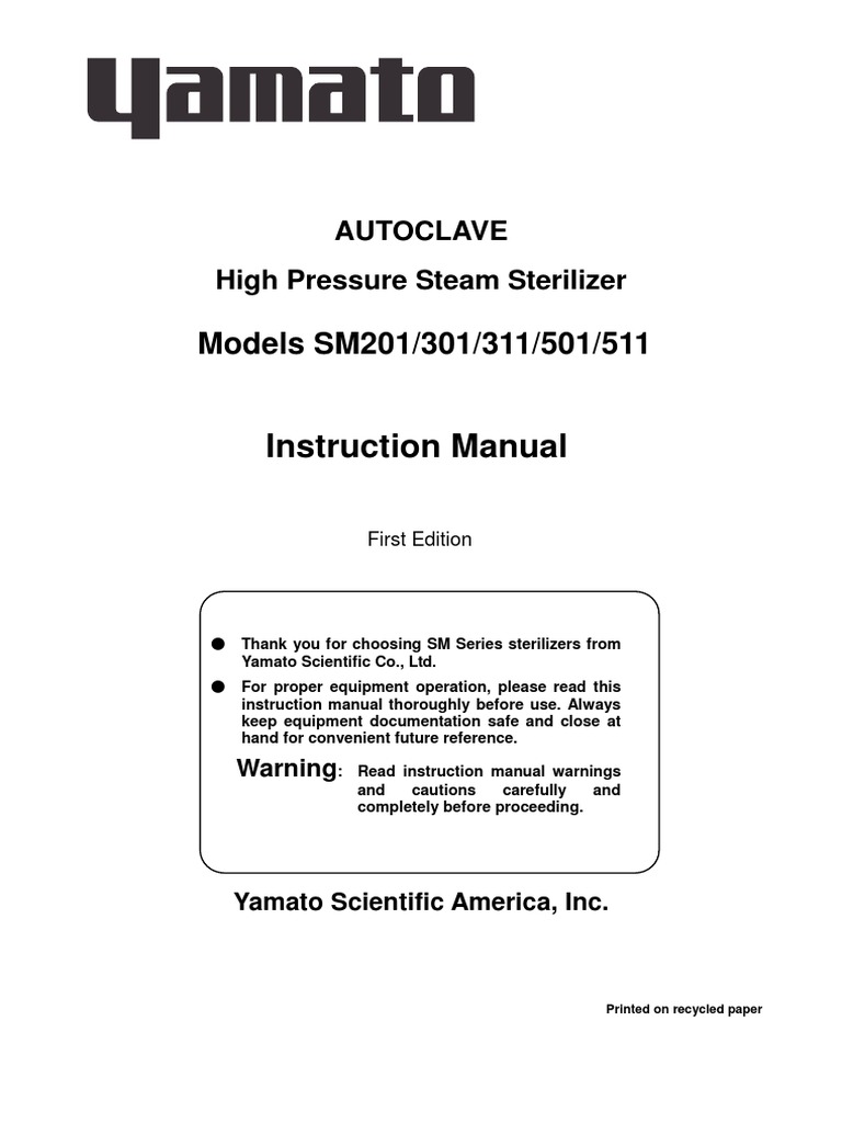 Autoclave Yamto sm511 | PDF