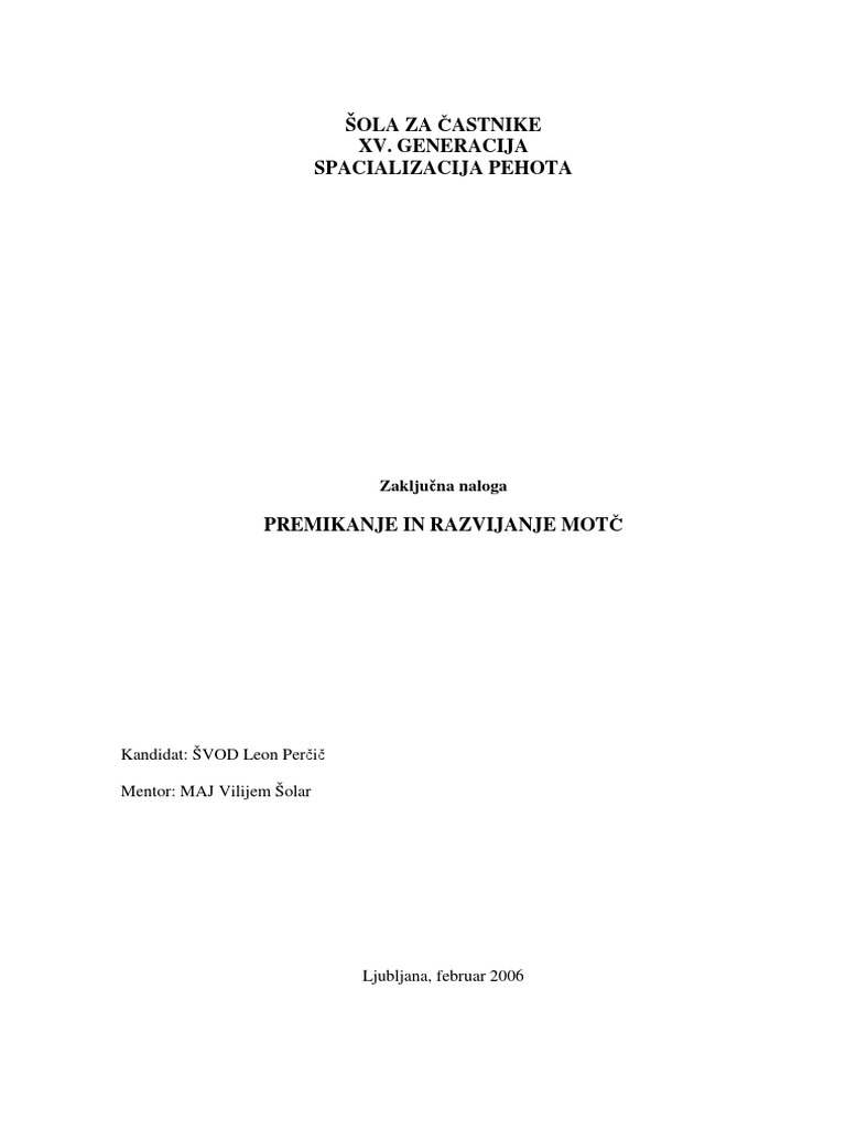Percic - Premikanje in Razvijanje MOTC | PDF