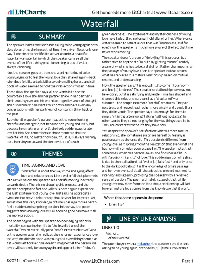 LitCharts Waterfall | PDF | Poetry | Love