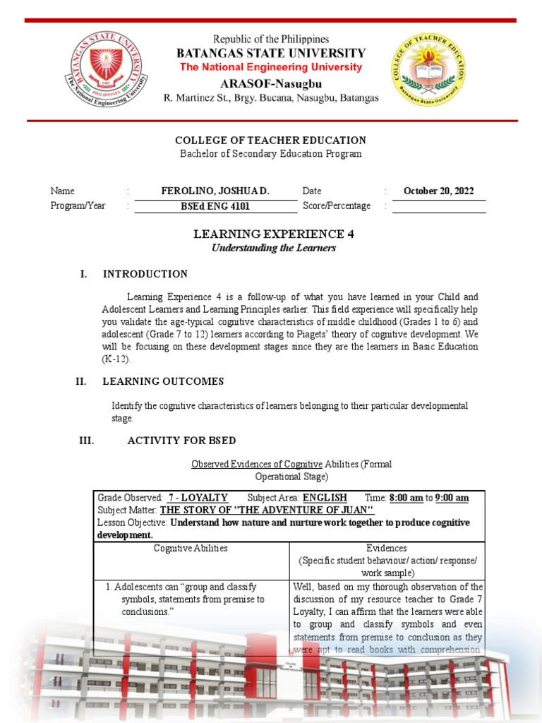 Ferolino, Fs1-Le4 | PDF