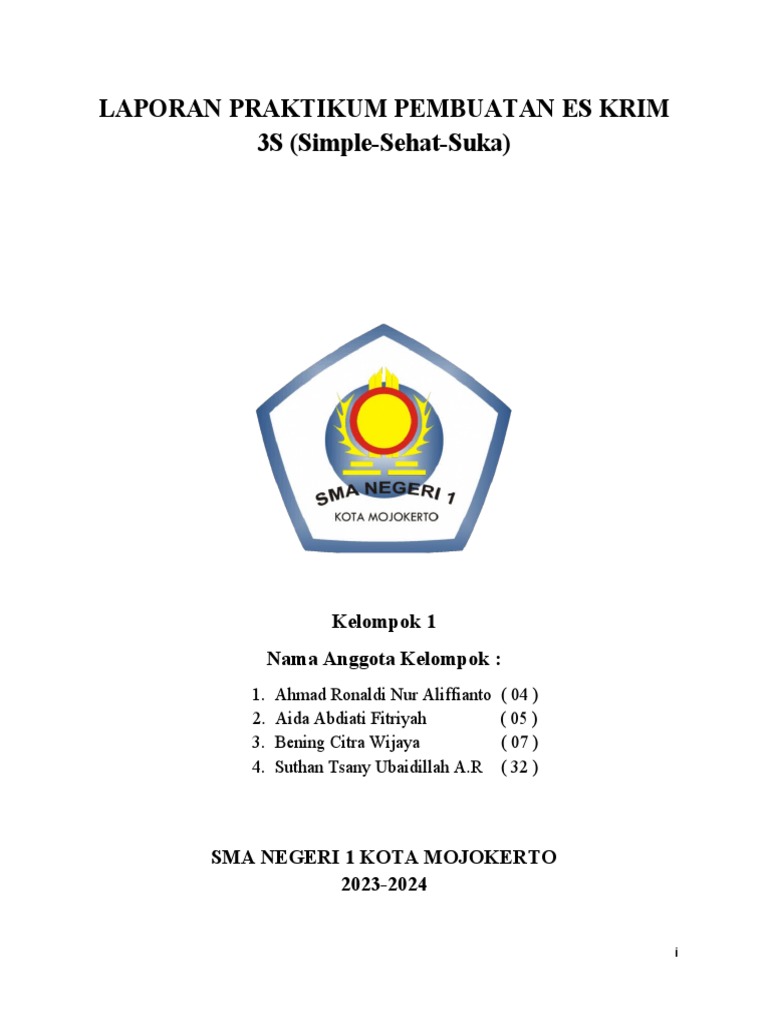 Laporan Praktikum Pembuatan Es Krim Kelompok 1 | PDF