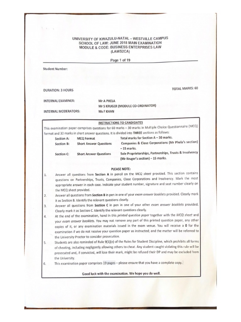 University of Kwazulu-Natal - Westville Campus 3 | PDF