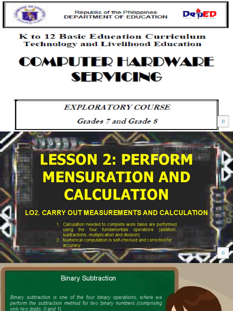 Lesson 2 - Perform Mensuration and Calculation - Lo2 Subtraction | PDF | Subtraction | Arithmetic
