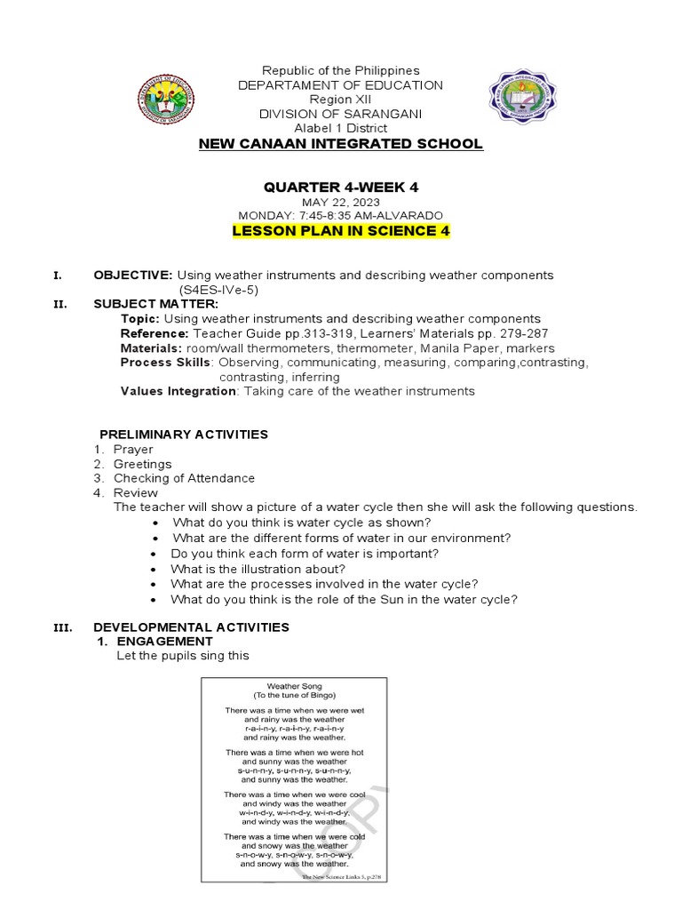 Science 4 Q4 W3 | PDF | Thermometer | Temperature