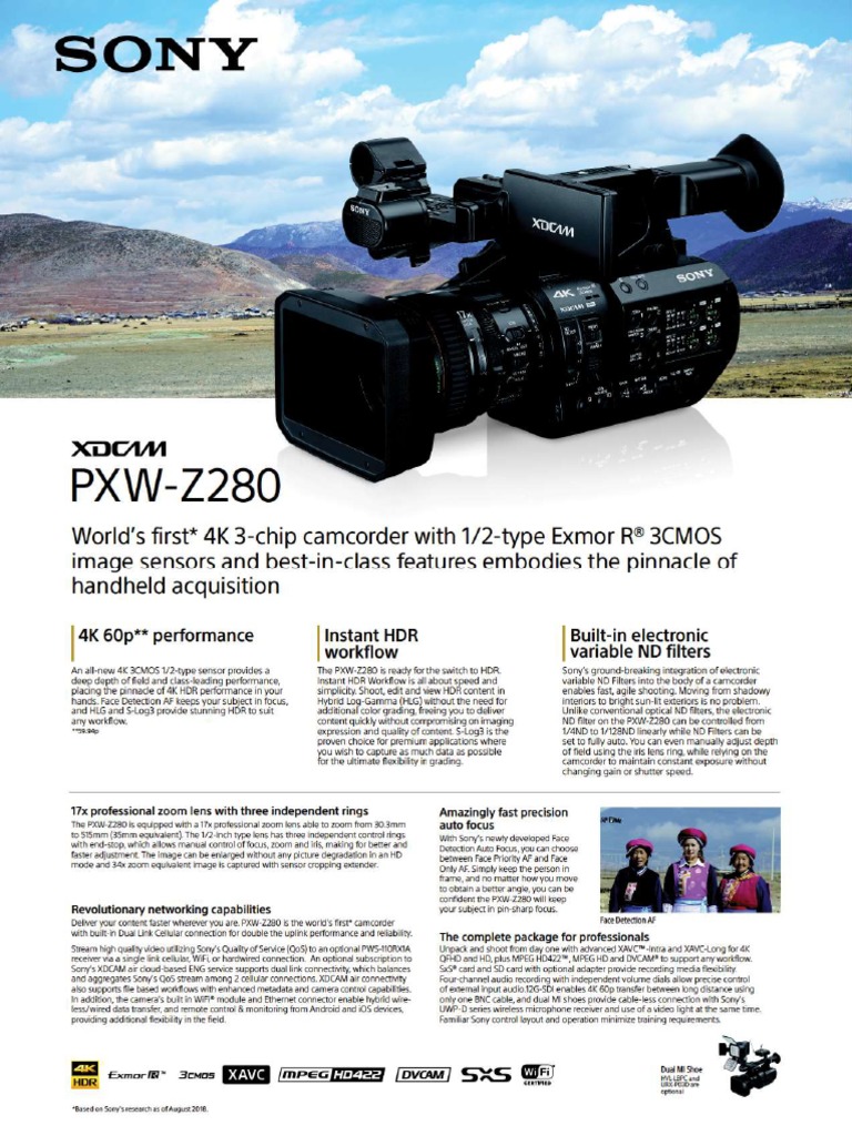 Datasheet - Sony-PXW-Z280 Camera | PDF
