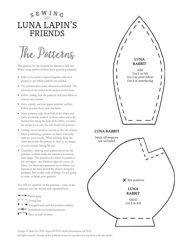 Luna Lapins Friends Templates 1 | PDF | Seam (Sewing) | Shirt