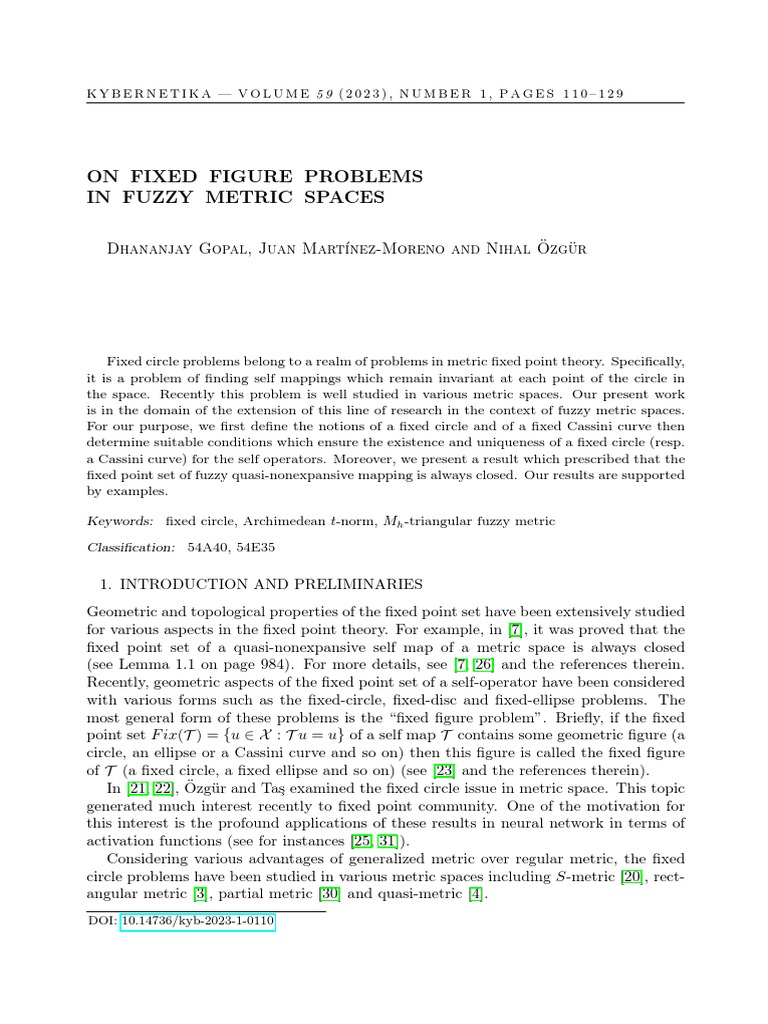 Fixed Point | PDF | Curve | Geometry
