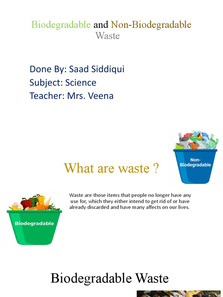 Biodegradable vs Non-Biodegradable Waste | PDF | Career & Growth | Wellness