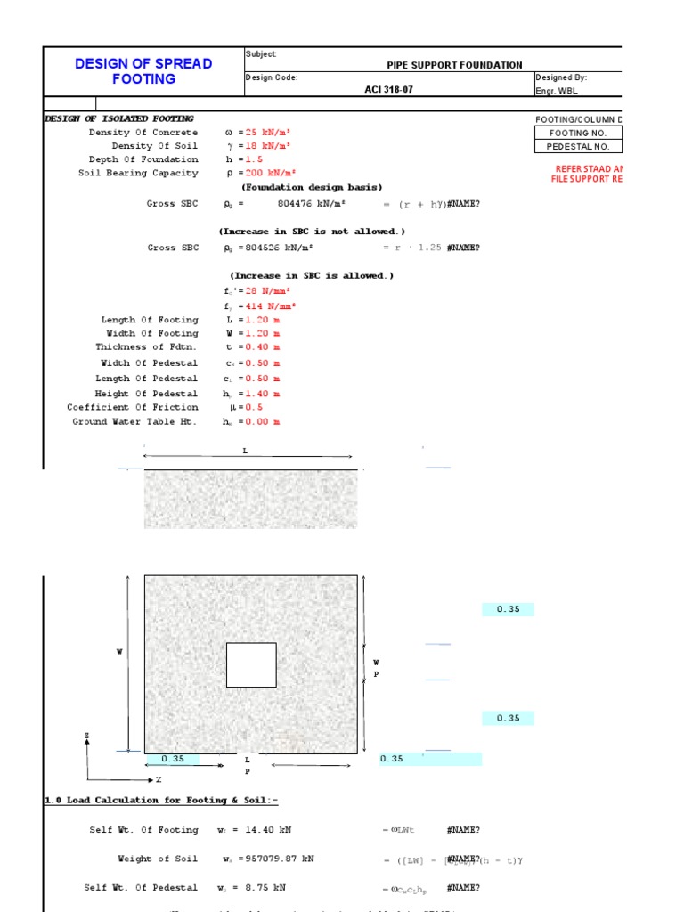 Spread Footing Design | PDF