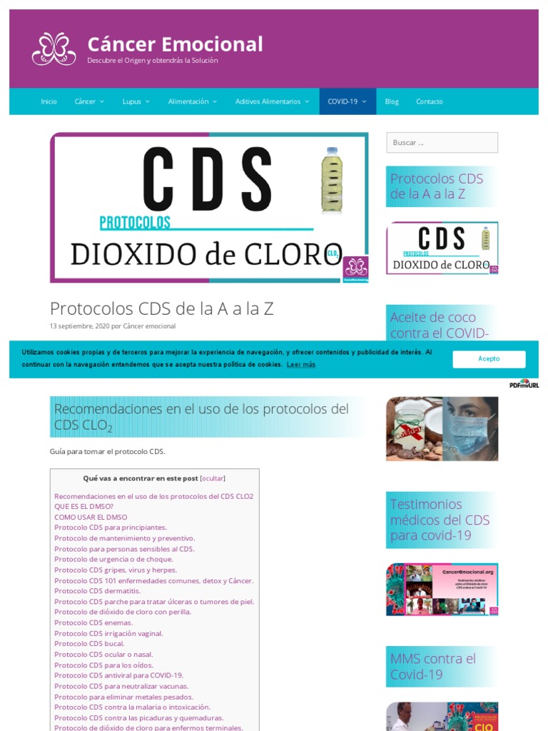 CDS - MMS!!!!!!!!!!!!!!!!!!!! (Canceremocionalorg) | PDF | Alimentos | Agua