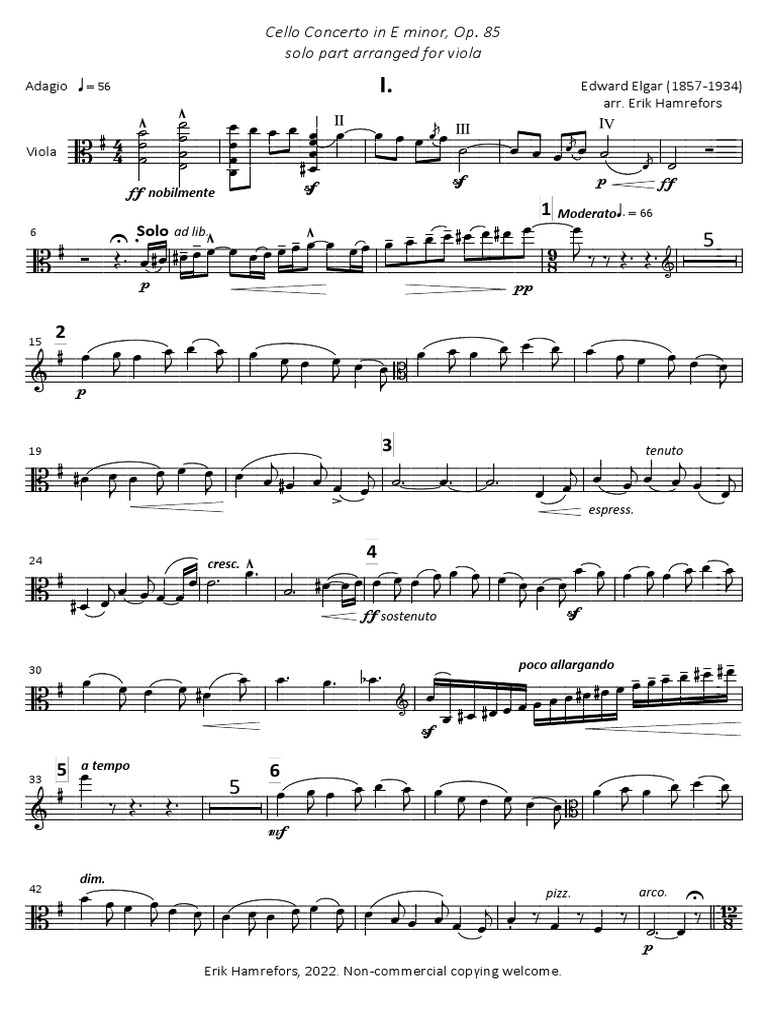 Elgar Cello Concerto Viola Solo | PDF | Notation | Formes musicales