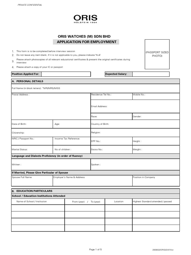 HR - Application For Employment Form - 1113 | PDF | Salary | Justice