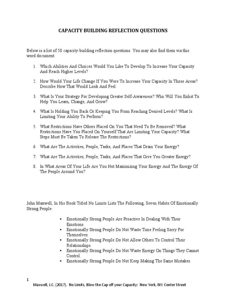 Capacity Building Questions Mirkhoshimova Askhobjamol | PDF
