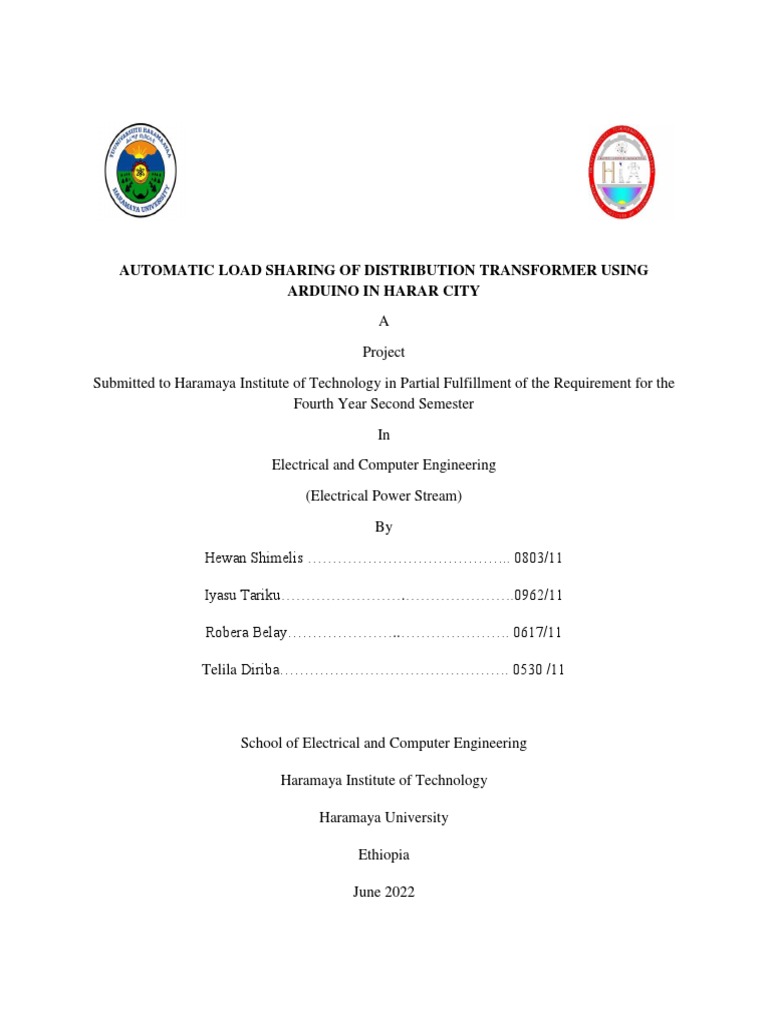 Automatic Load Sharing of Distribution Transformer Using Arduino in ...