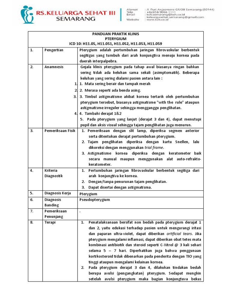 PPK Mata KSH 3 Semarang 2023 - Pterygium | PDF | Pengembangan Diri | Kesehatan Holistik